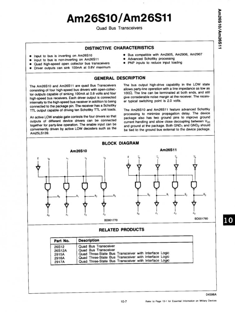 AM26S10 datasheet page 1