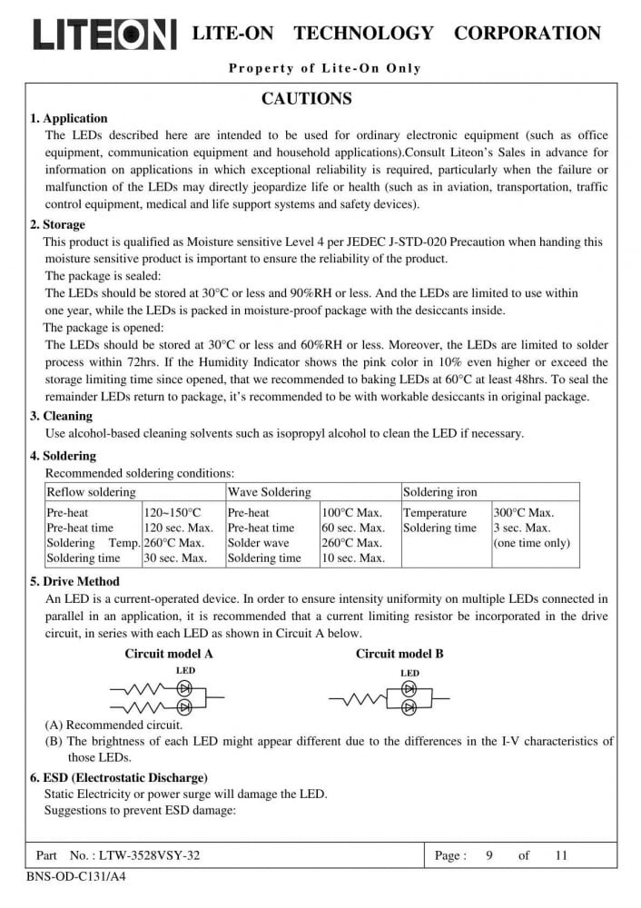 LTW-3528VSY-32 datasheet page 10