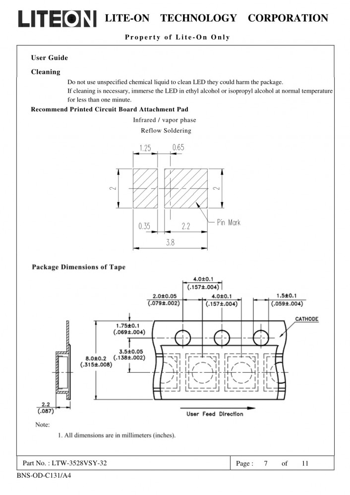 LTW-3528VSY-32 datasheet page 8