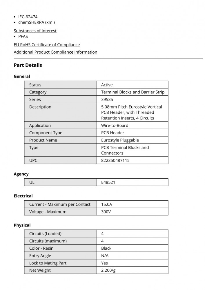 Product specification document page 2