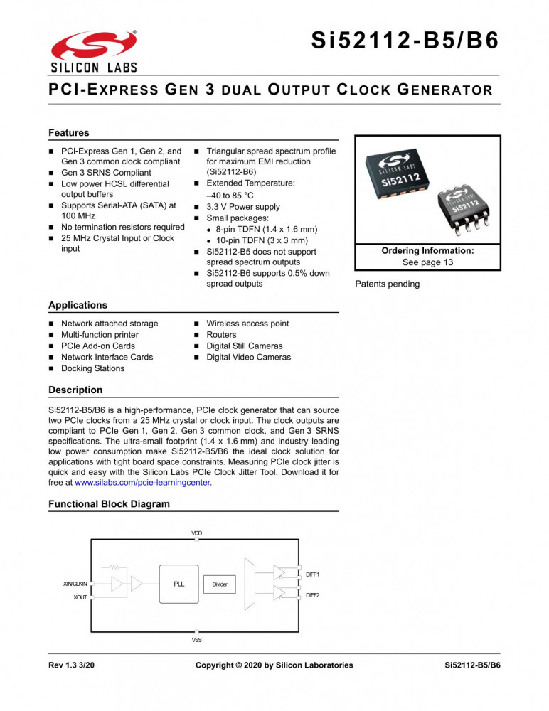SI52112-B5-GM2 technical document page 1
