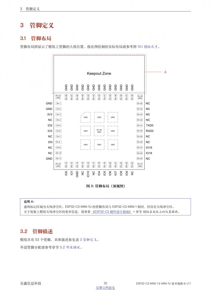 ESP32-C3-MINI-1U-H4 datasheet page 10
