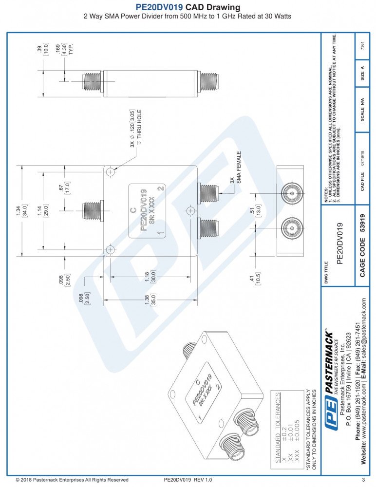 PE20DV019 technical document page 3