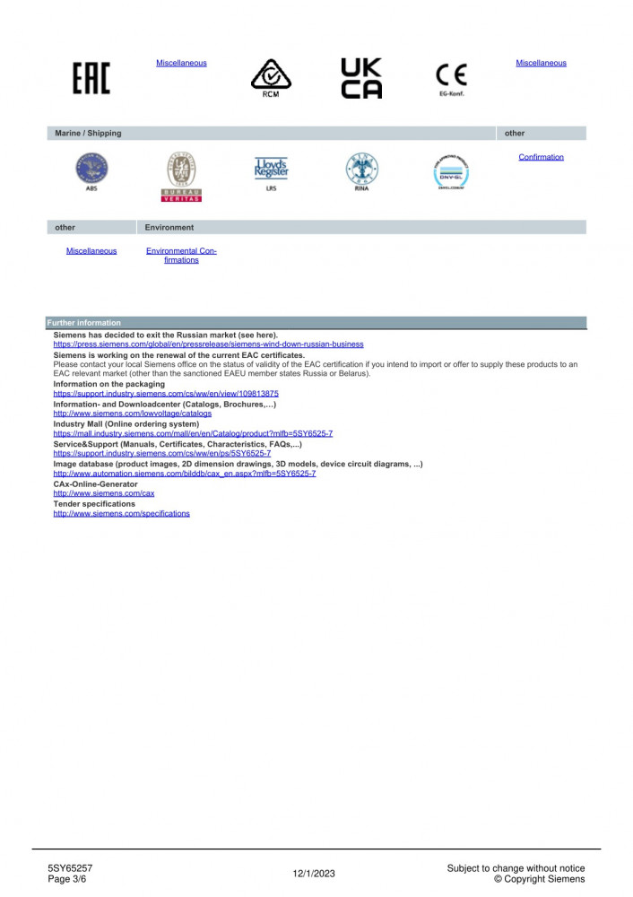 5SY6525-7CC technical document page 3