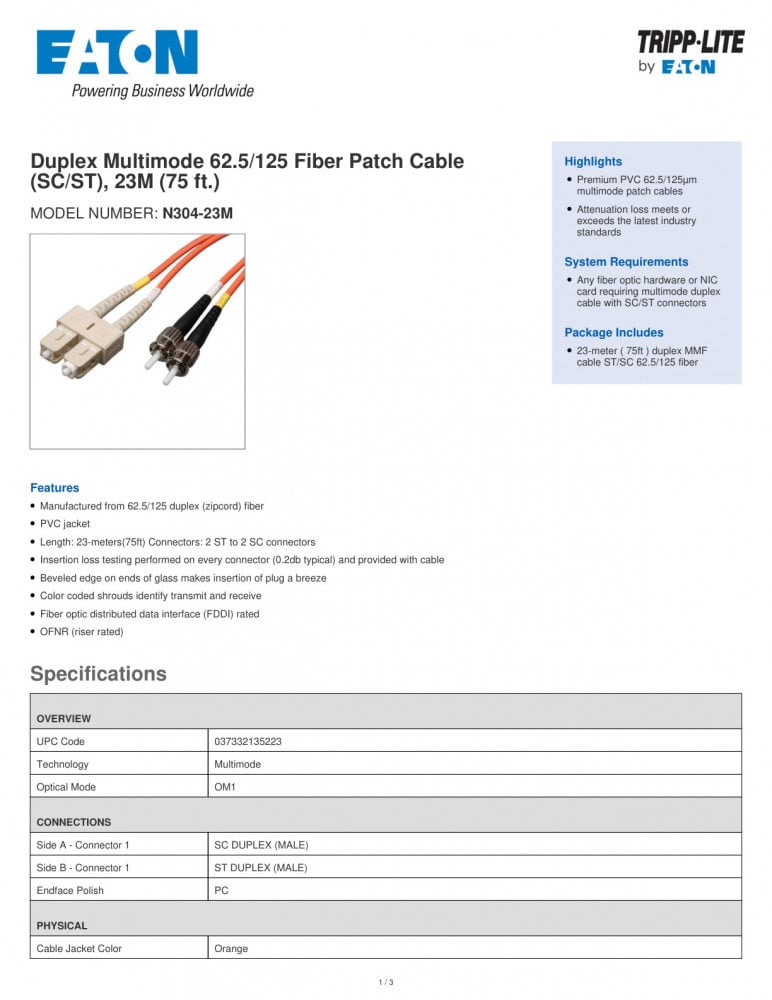 N304-23M technical document page 1