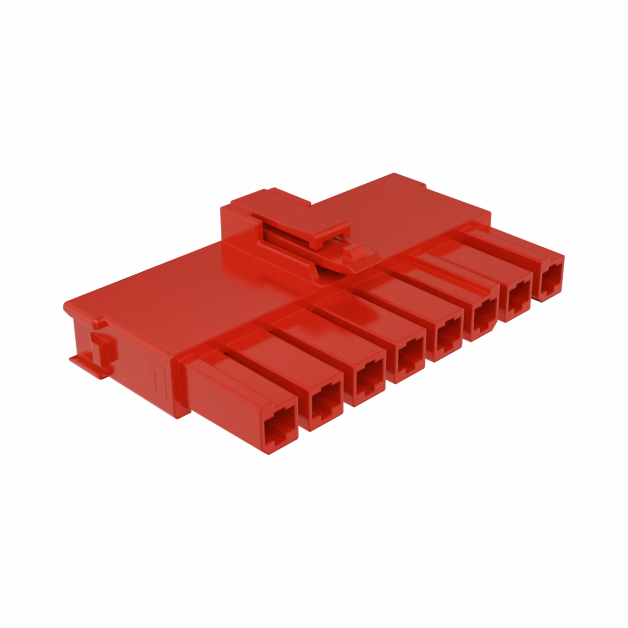 Mega-Fit ColorLock Tangless TPA-Capable Receptacle Housing, Single Row, 8 Circuit, UL 94V-0, Glow-Wire Capable, Red for sale