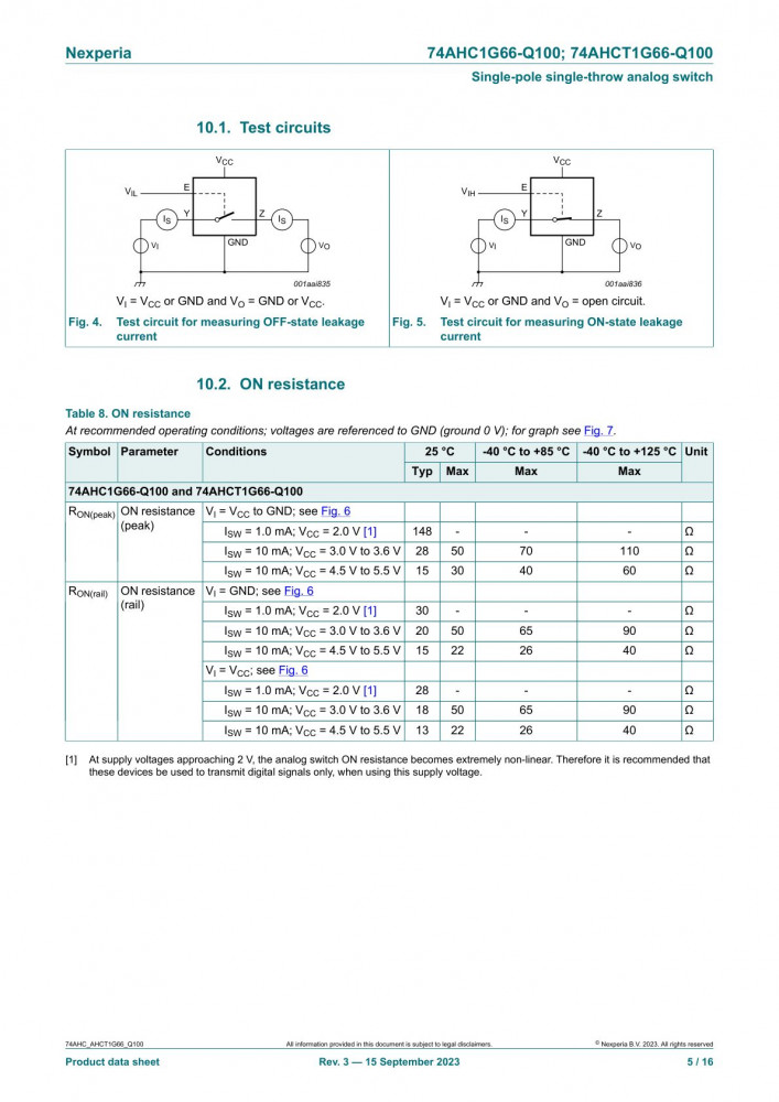 74AHC1G66GW-Q100H datasheet page 5