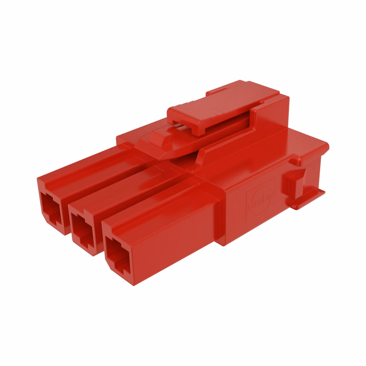 Mega-Fit ColorLock Tangless TPA-Capable Receptacle Housing, Single Row, 3 Circuit, UL 94V-0, Glow-Wire Capable, Red for sale