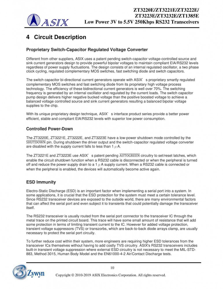 ZT3232LEEN datasheet page 10