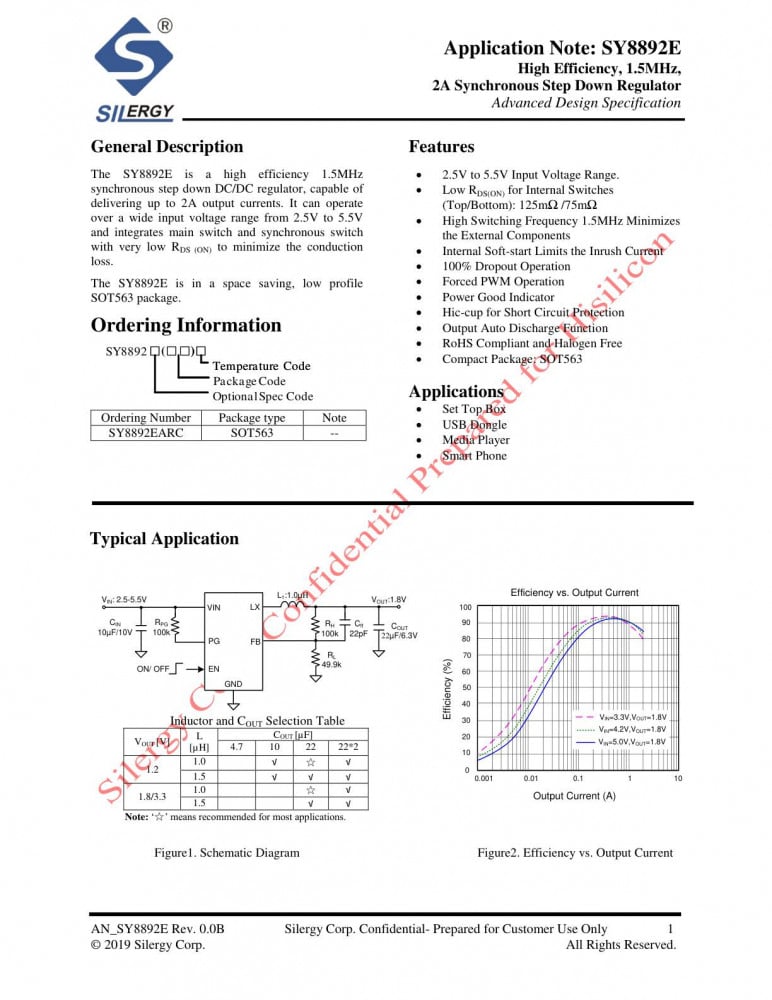 SY8892EARC datasheet page 1