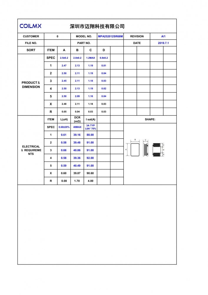 MPA252012SR68M datasheet page 5