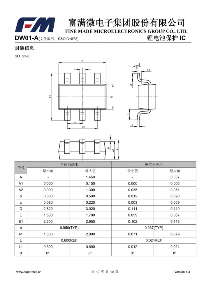 DW01-A datasheet page 10