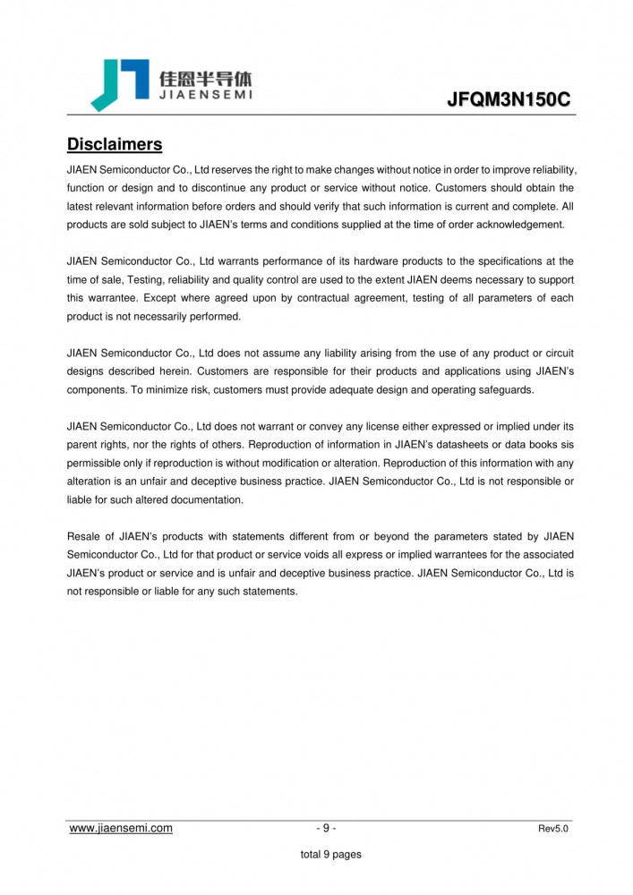 JFQM3N150C datasheet page 9