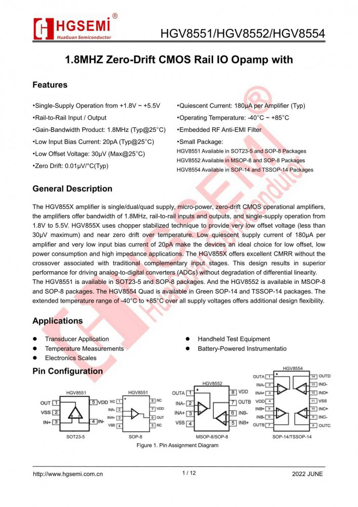 HGV8552AIMM/TR datasheet page 1