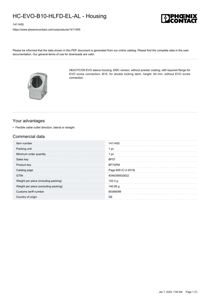 Phoenix Contact 1411455 technical document page 1