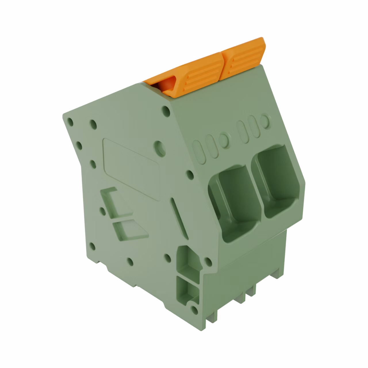 10.00mm Pitch Lever Activated Fixed Mount PCB Terminal Block, 35° Wire Entry, Left Rear Terminal, 2 Circuits for sale