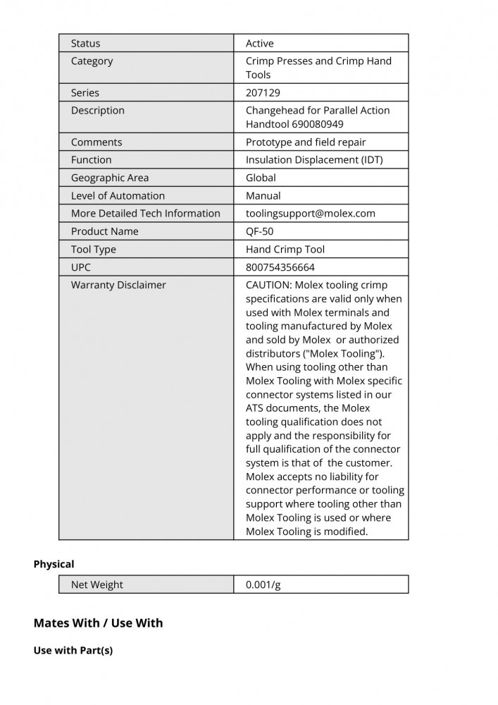 Product document image 2 for Molex 690080250