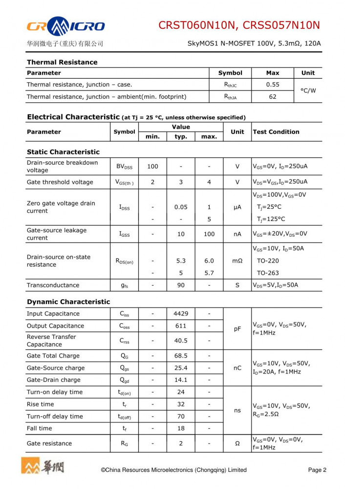 CRST060N10N datasheet page 2