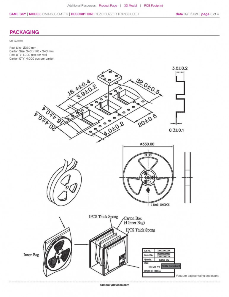 CMT-1603-SMT-TR datasheet page 3