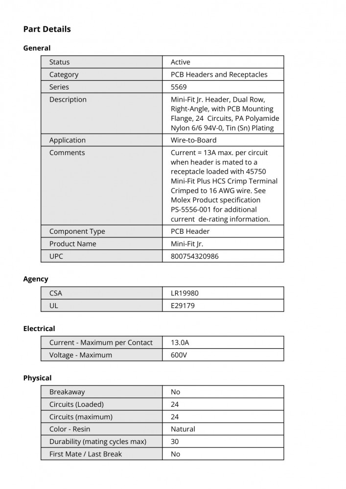 Mini-Fit Plus HCS technical document page 2
