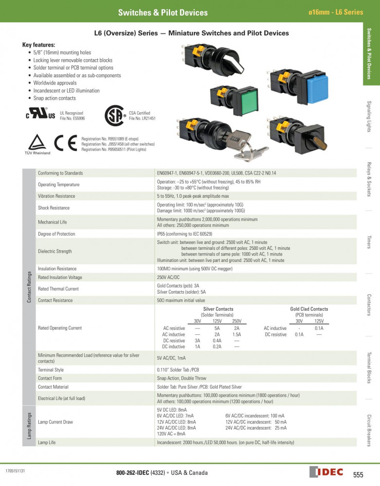 IDEC L6 Series document page 1