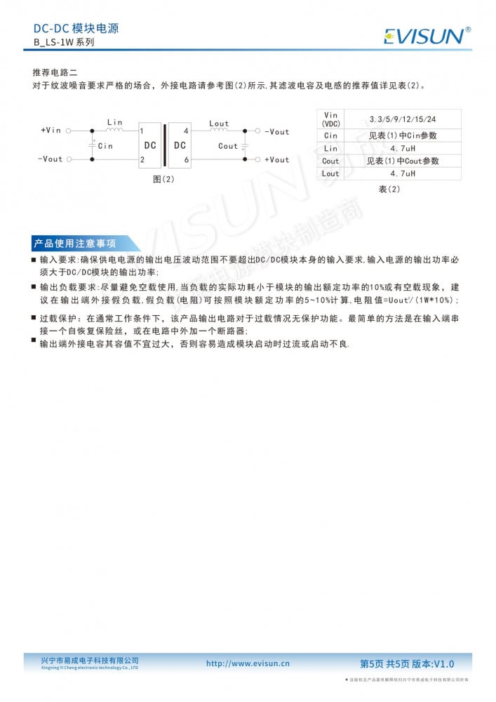 EVISUN B2412LS-1W datasheet page 5