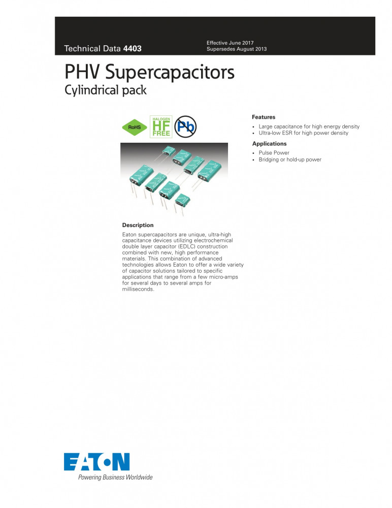 PHV supercapacitor technical document, page 1