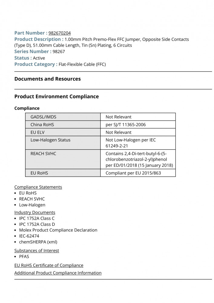 MOLEX 982670204 product document image 1