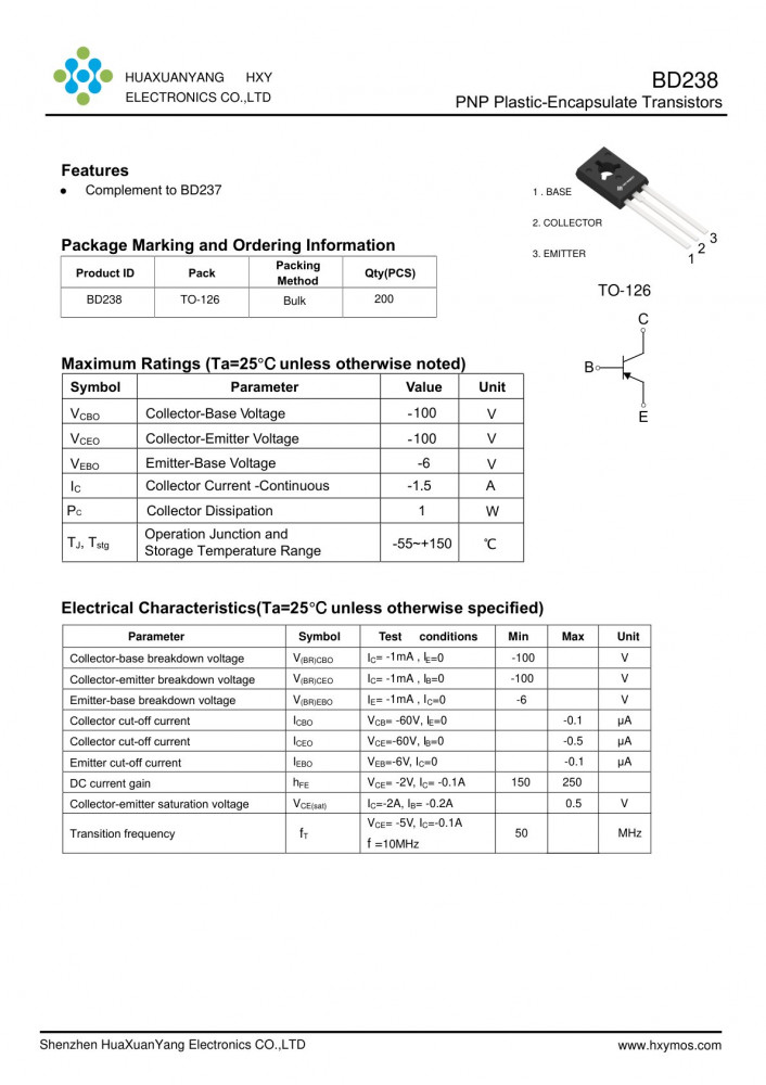 BD238 datasheet page 1