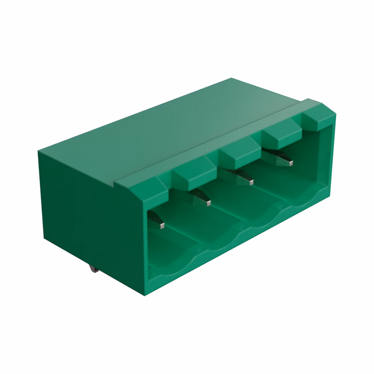 5.08mm Pitch Eurostyle Right-Angle PCB Header, Green Housing, 4 Circuits for sale