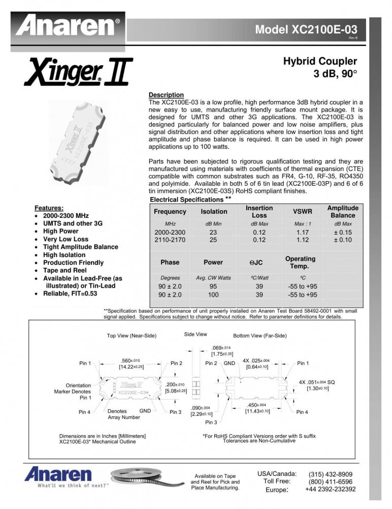 XC2100E-03S datasheet page 1