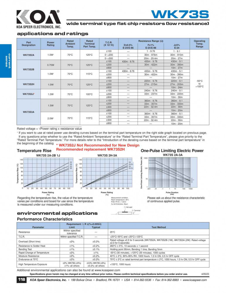 KOA WK73S series datasheet page 2