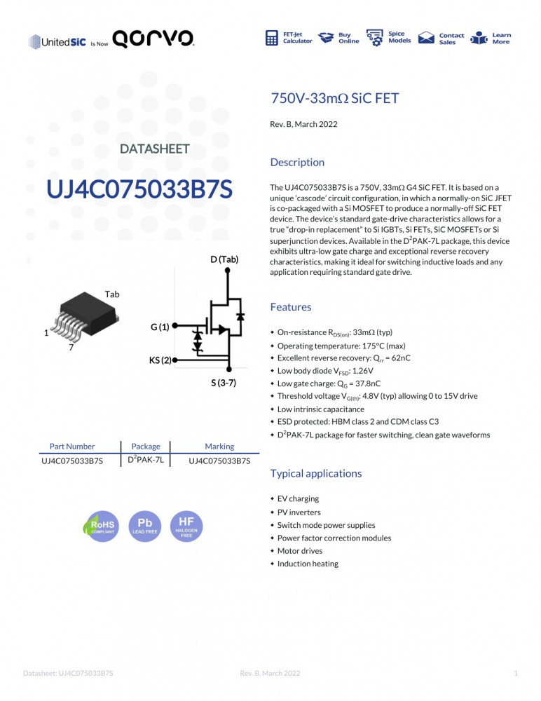 UJ4C075033B7S datasheet page 1