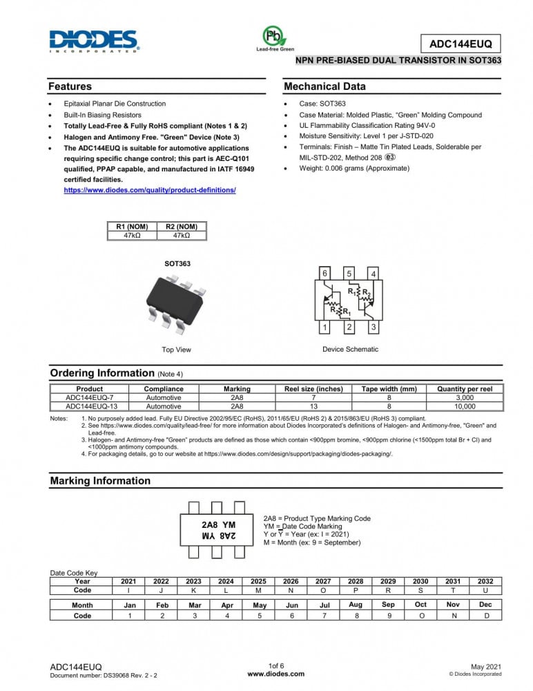 ADC144EUQ-13 datasheet page 1