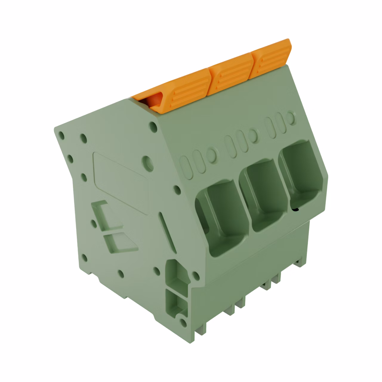 10.00mm Pitch Lever Activated Fixed Mount PCB Terminal Block, 35° Wire Entry, Bussed Terminals, 3 Circuits for sale