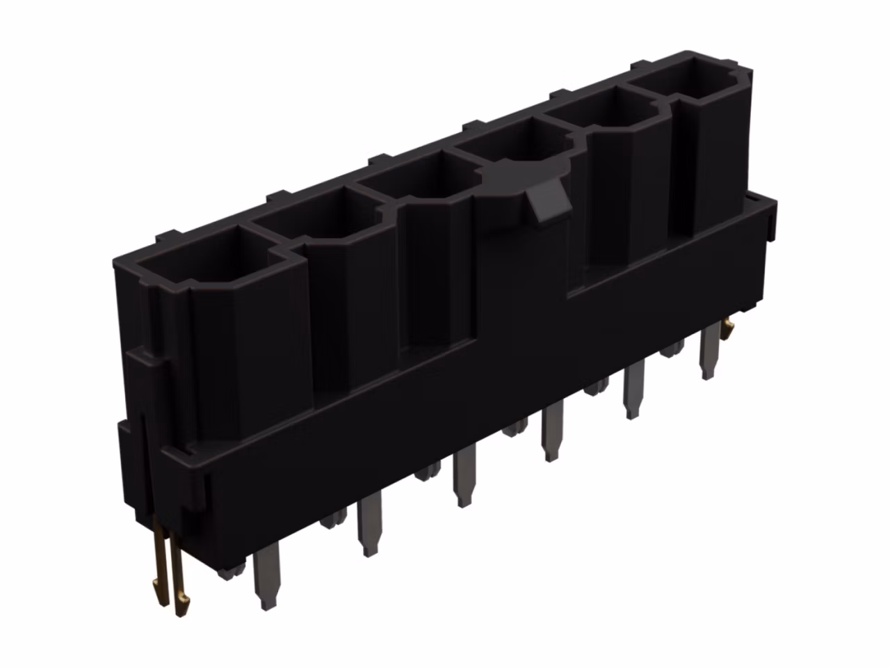 10.00mm Pitch Mini-Fit Sr. Header, Single Row, Vertical, 3.18mm PCB Thickness, Tin (Sn) Plating, 6 Circuits, USE NYE LUBE ON MATING SURFACES for sale