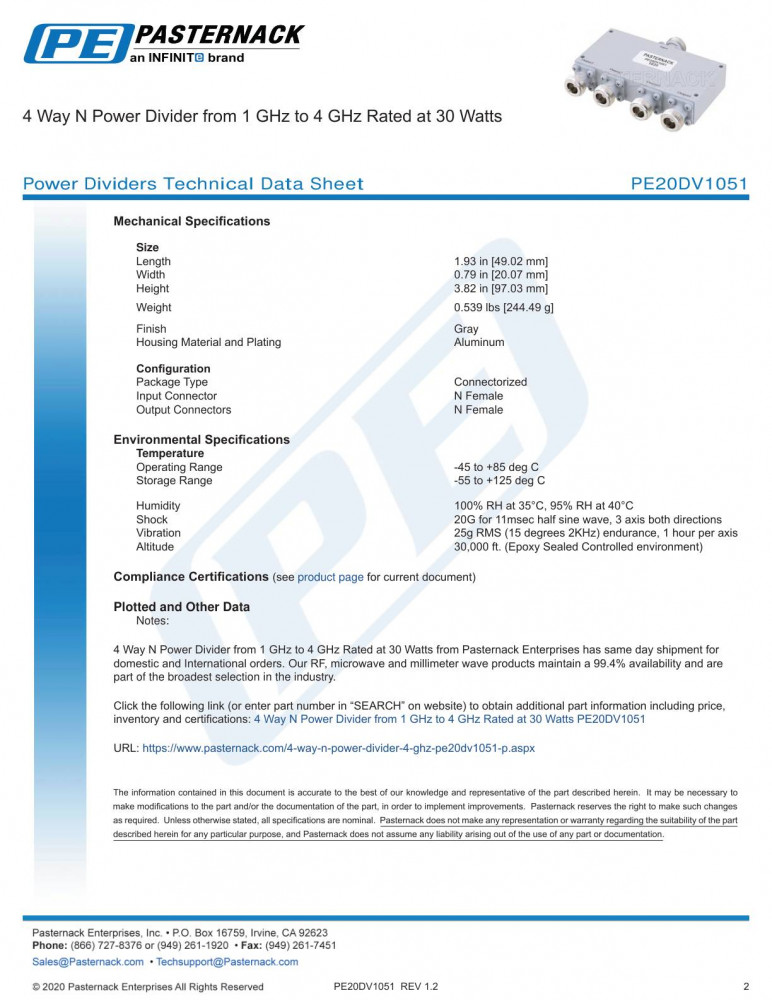 PE20DV1051 technical document page 2
