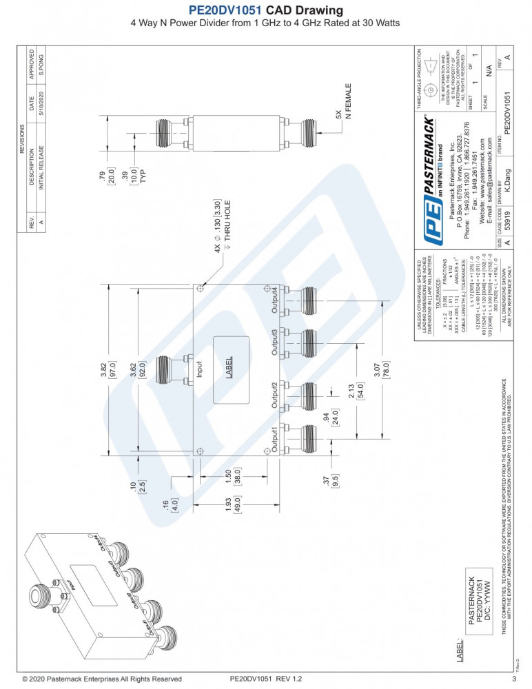 PE20DV1051 technical document page 3
