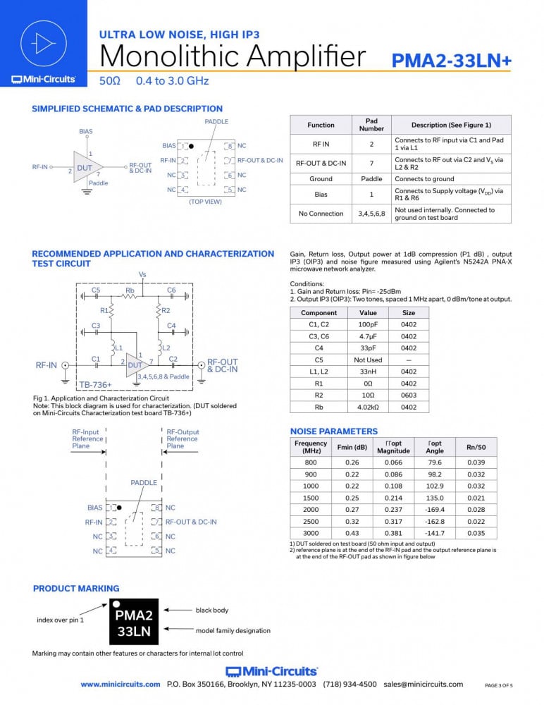 PMA2-33LN+ datasheet page 3