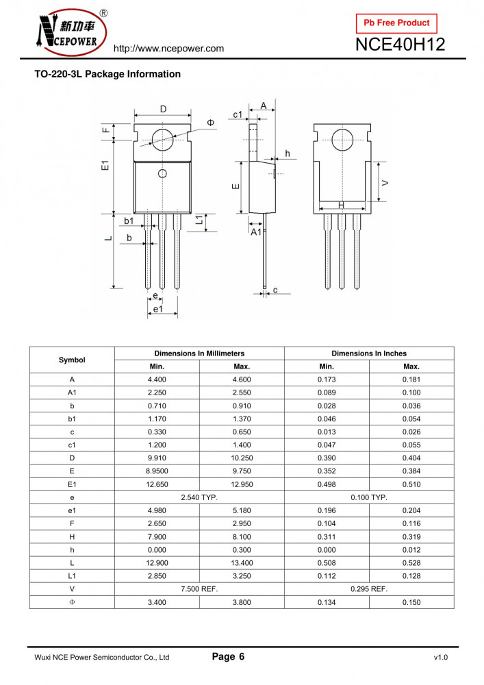 NCE40H12 datasheet page 6