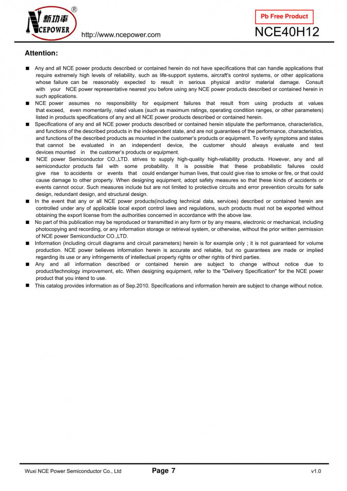NCE40H12 datasheet page 7