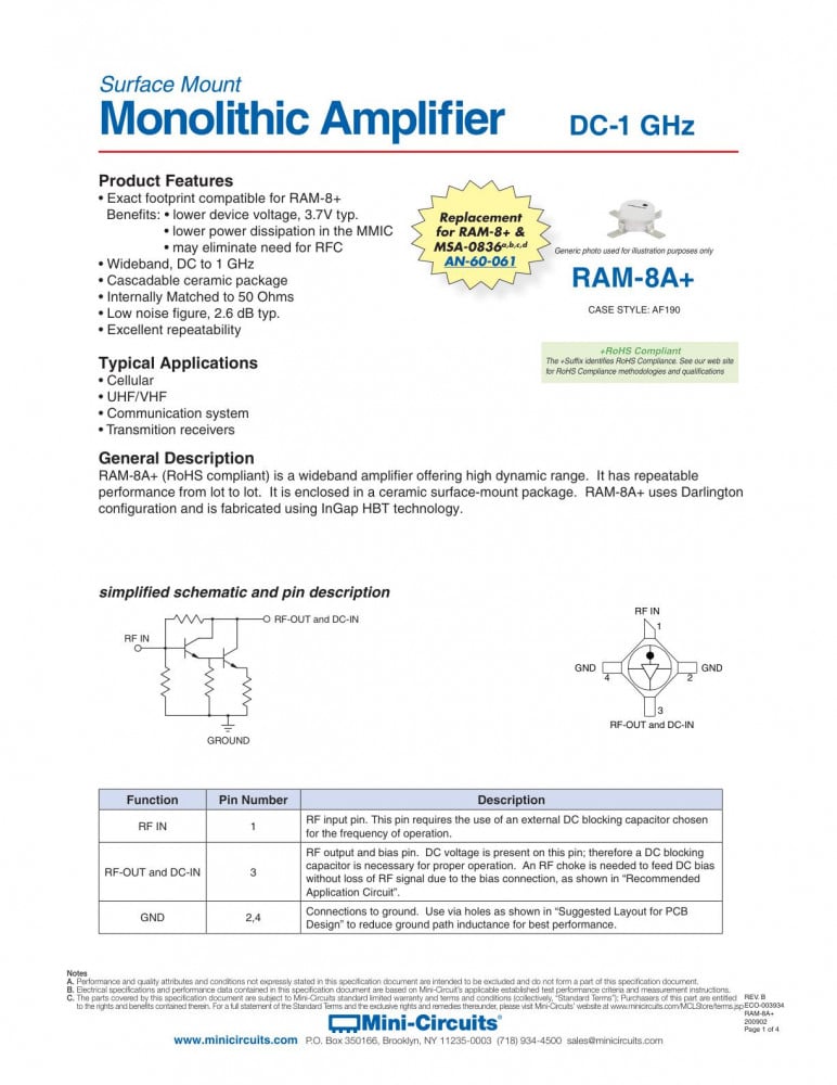 RAM-8A+ technical document page 1