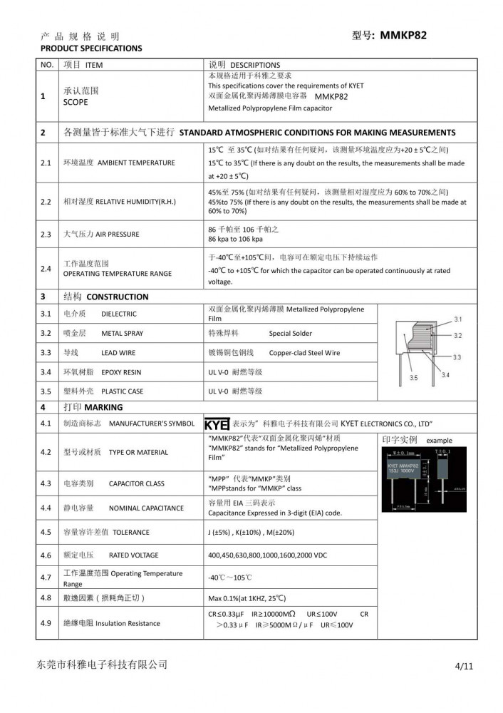 KP153J1000VP15 specification page 4