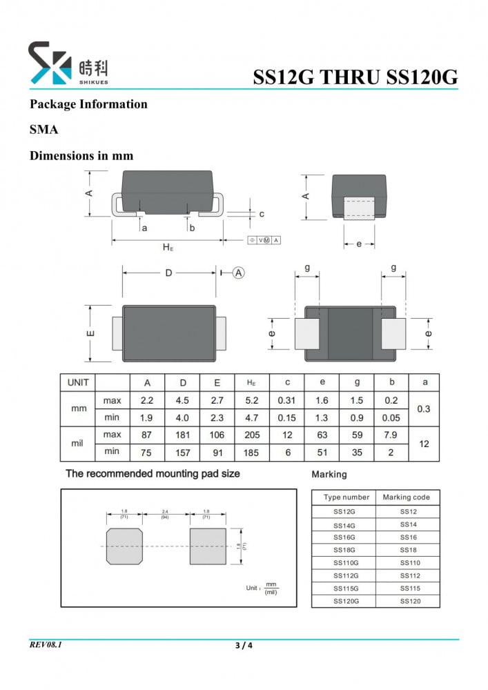 SS120G datasheet page 3