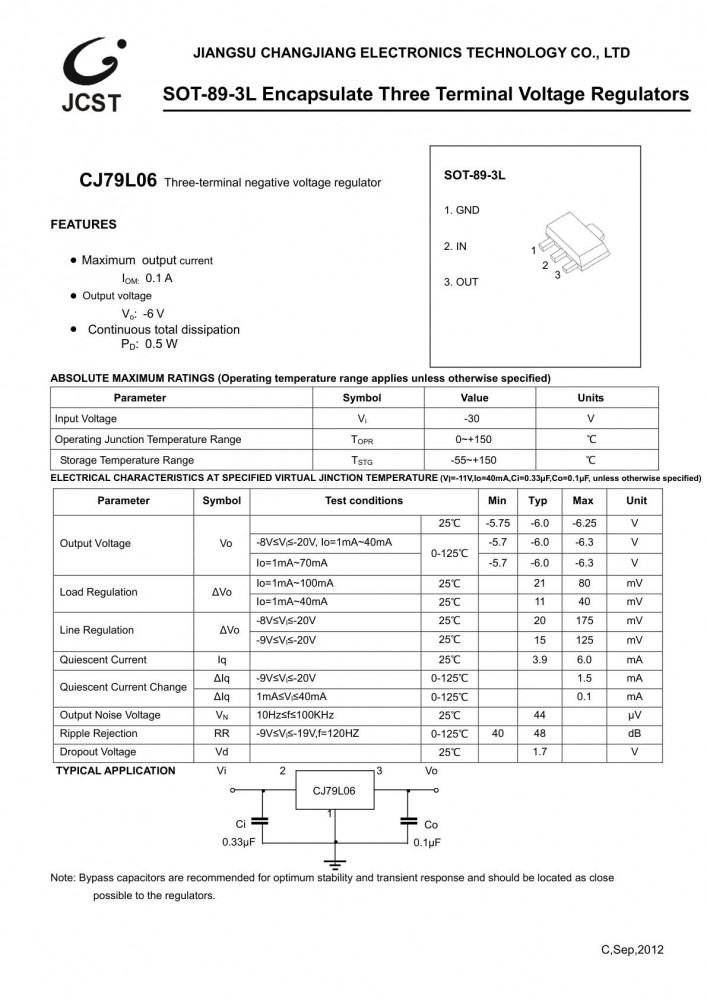 CJ79L06 datasheet page 1