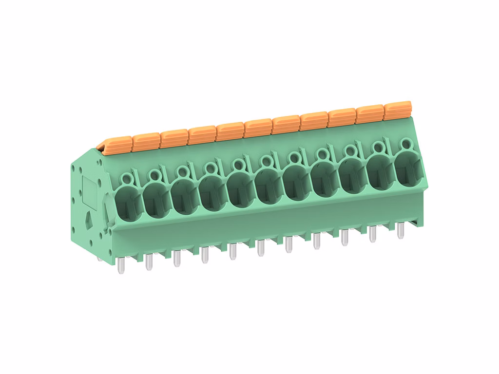 7.50mm Pitch Lever Activated Fixed Mount PCB Terminal Block, 35° Wire Entry, Bussed Terminals, 11 Circuits for sale