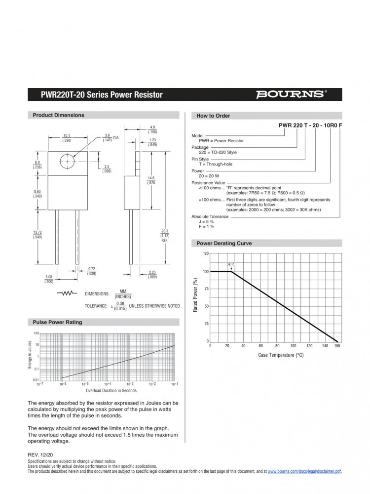 BOURNS PWR220T-20 series datasheet page 2
