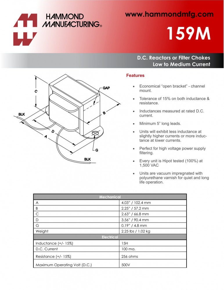 Hammond 159M technical document preview