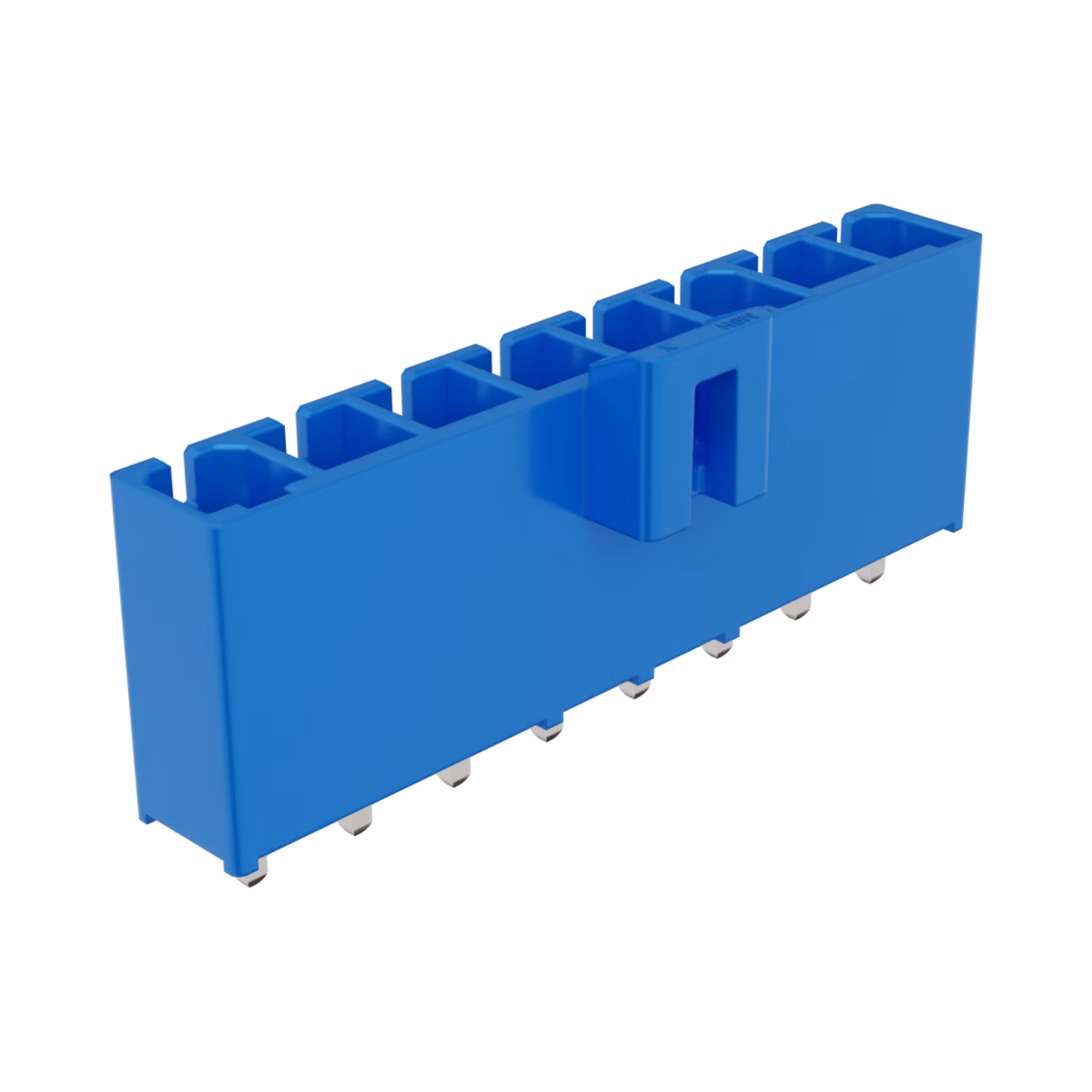 Mega-Fit ColorLock Vertical Header, 5.70mm Pitch, Single Row, 8 Circuits, Matte Tin (Sn) Plating, Glow-Wire Capable, Tray, Blue for sale