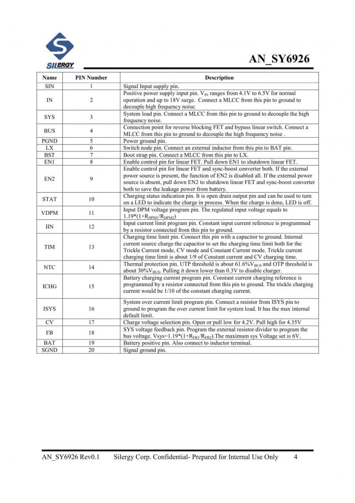 SY6926QYC datasheet page 4